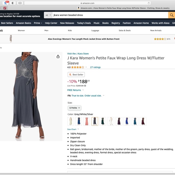 J Kara | Dresses | Evening Dress By Jkara Size 8 Dusty Blue | Poshmark